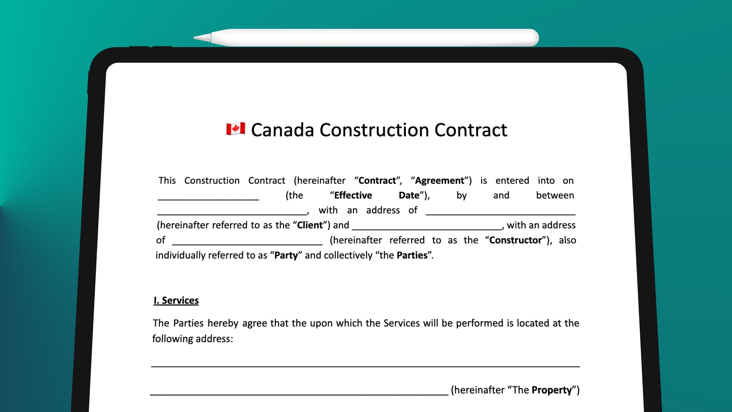 Construction Agreement Template